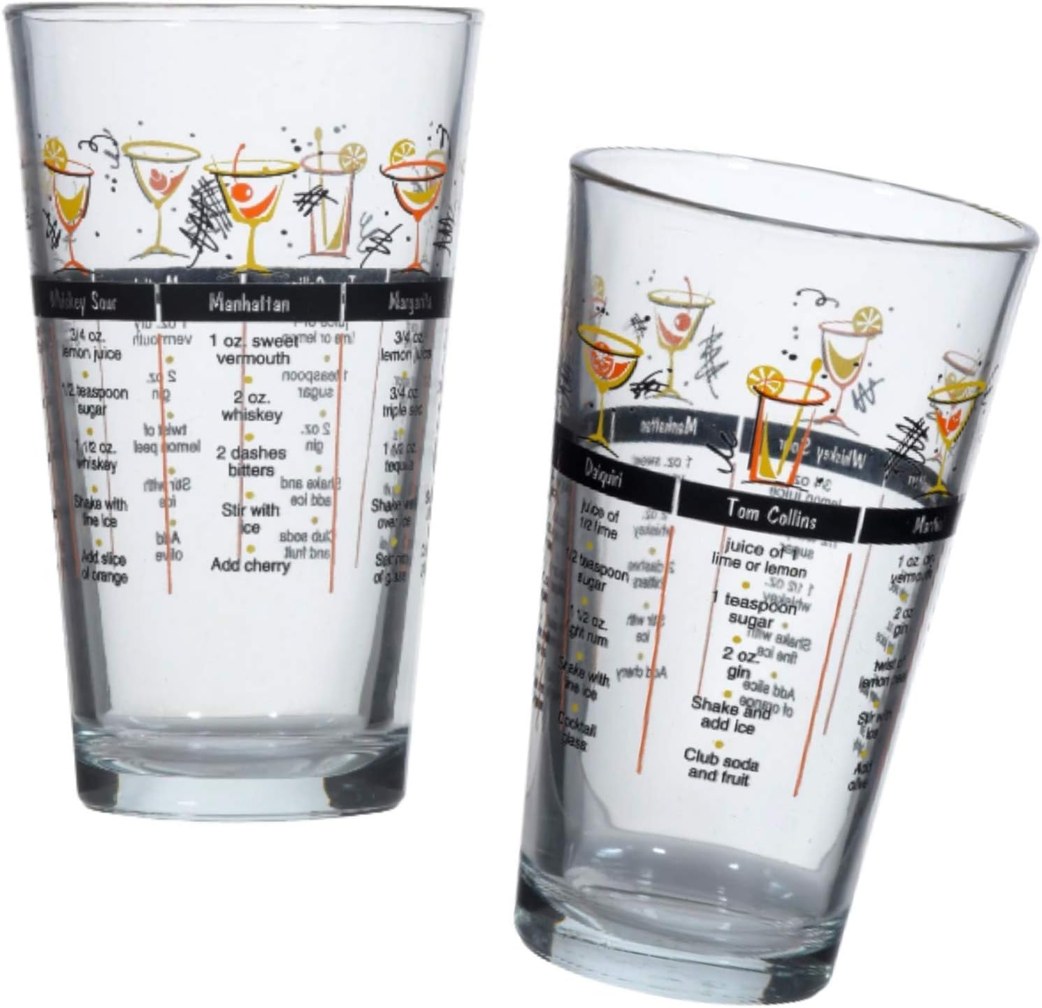 Amazon.com | Libbey Vintage Cocktail Mixing Glass With Drink Recipes ...