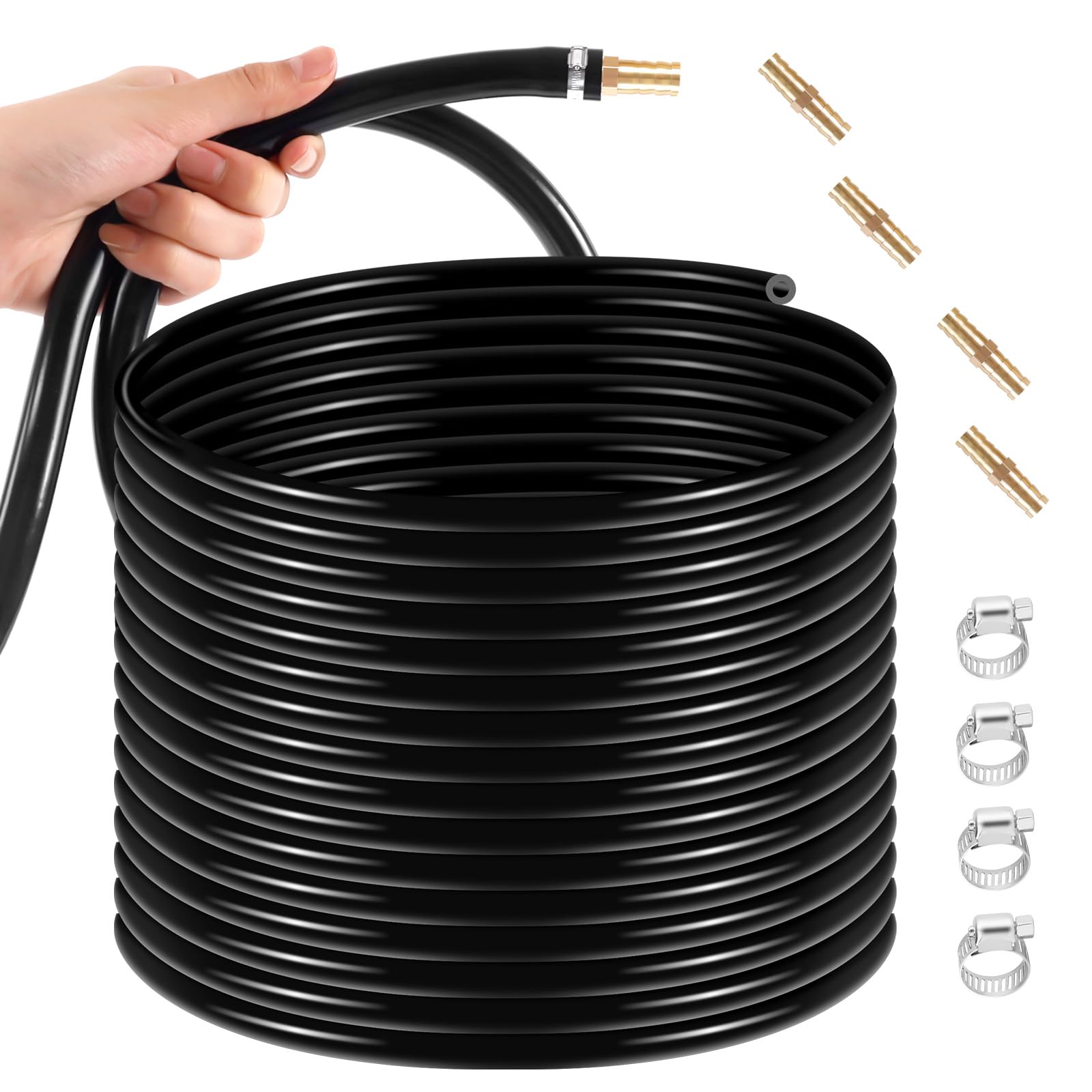 3/8 Inch Self Sinking Aeration Hose, 100 Feet Weighted Pond Aerator ...