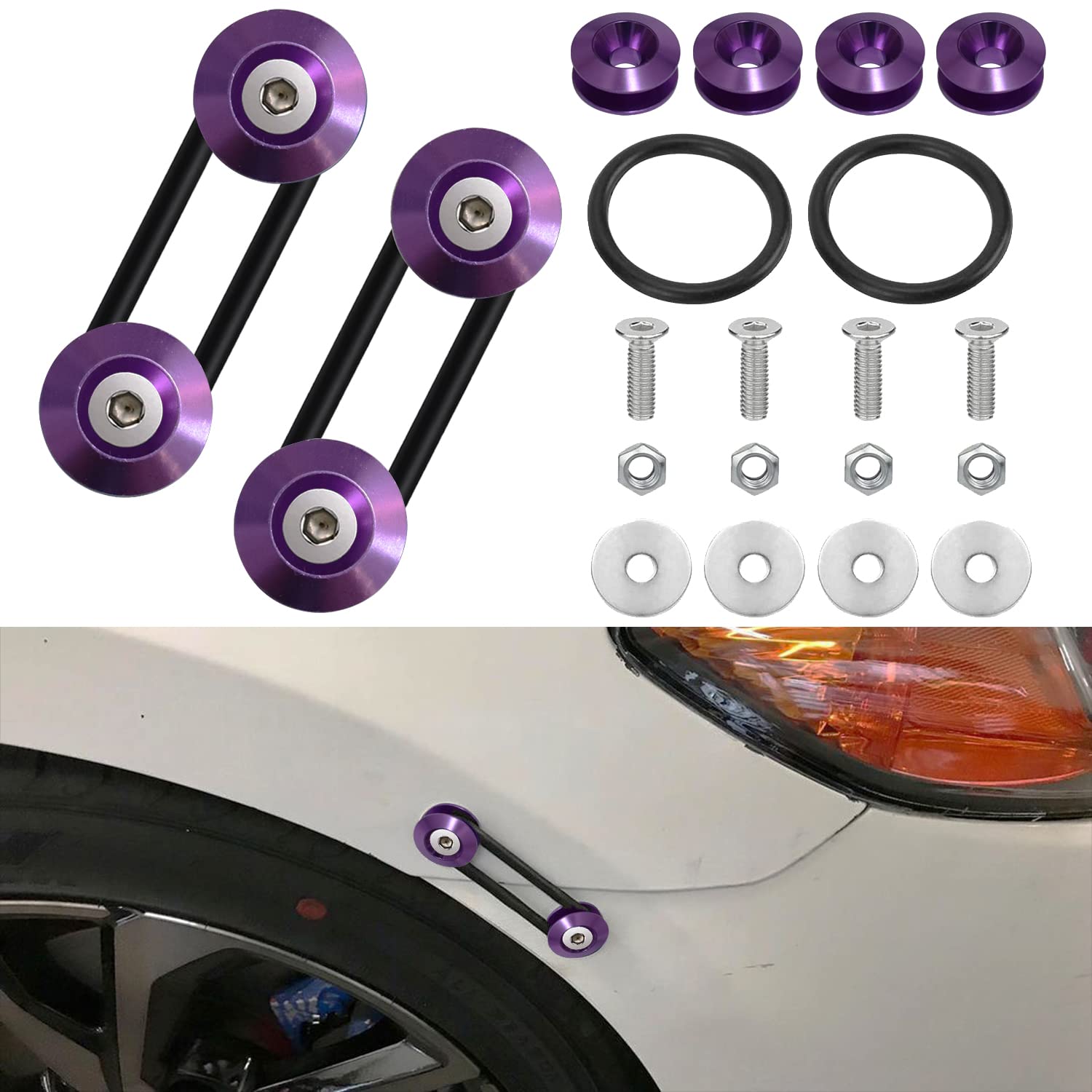 Amazon.com: Bumper Trunk Quick Release Front Rear Bumper Fastener Kit ...