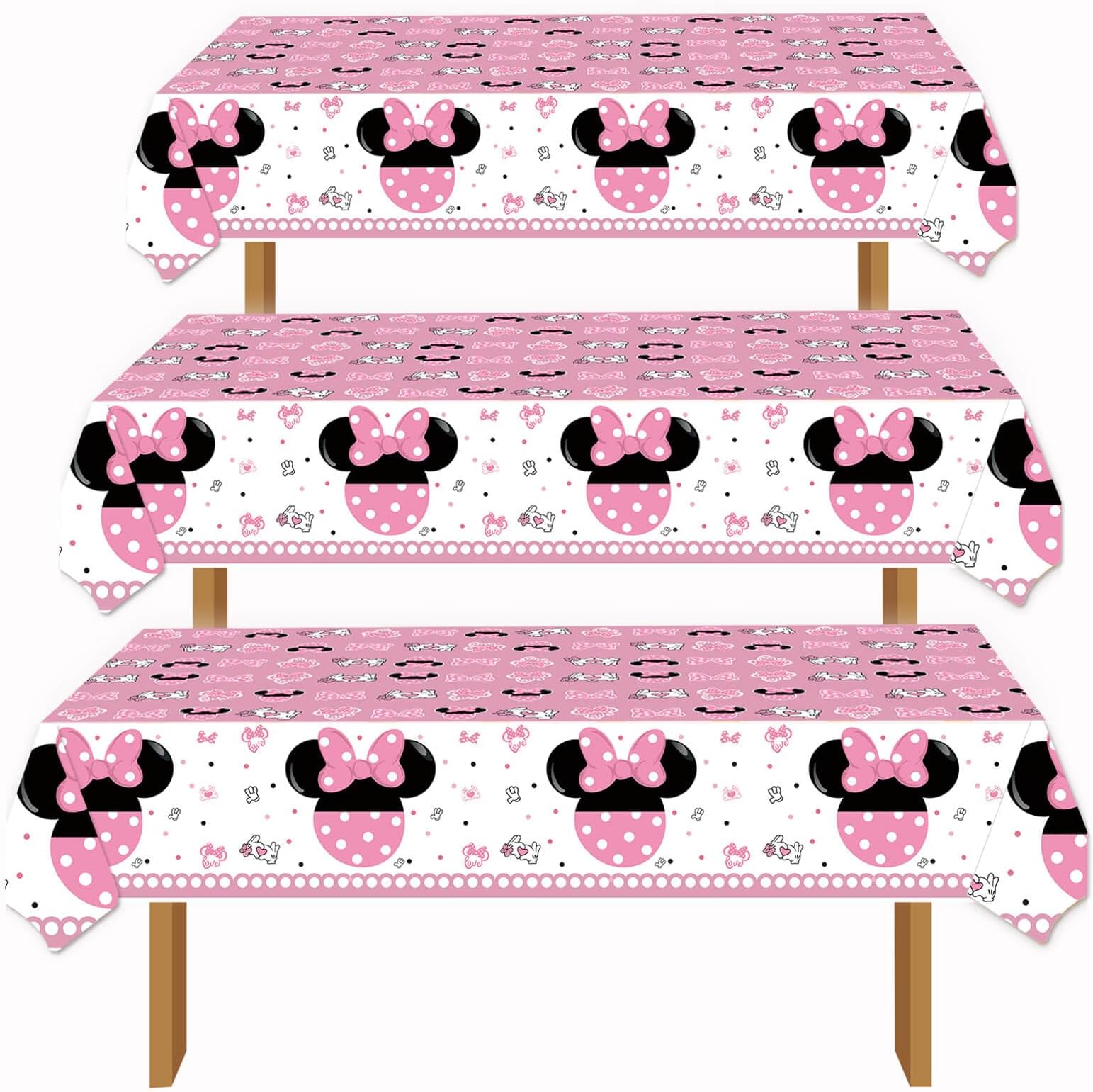 Amazon.com: XXDecor 3pcs Pink Cartoon Mouse Table Cloths Disposable ...