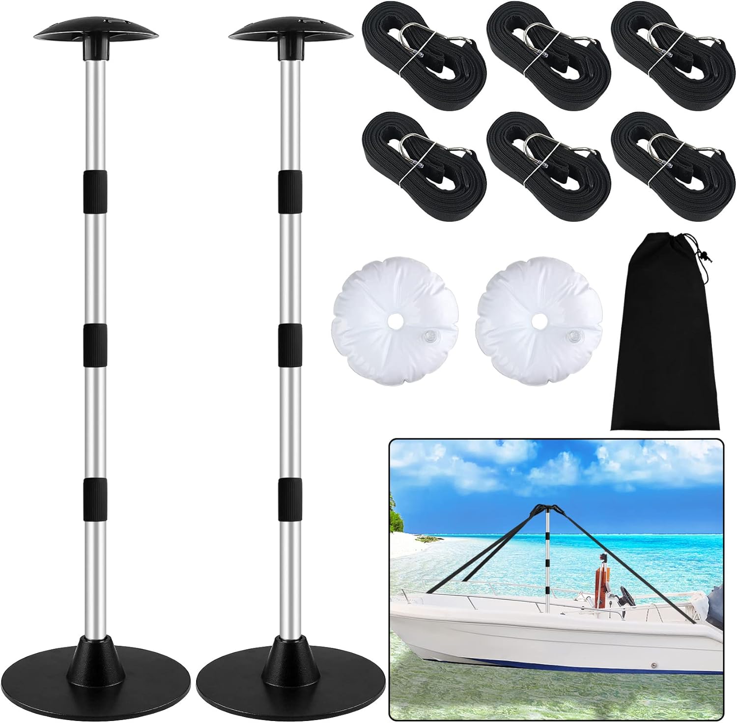 Amazon.com: Premium Quality Boat Cover Support Poles 2 Pack, Aluminum ...