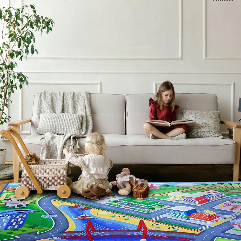 Qingbei Rina Teppich Kinderzimmer Junge, Kinderteppich Mädchen, Baby ...