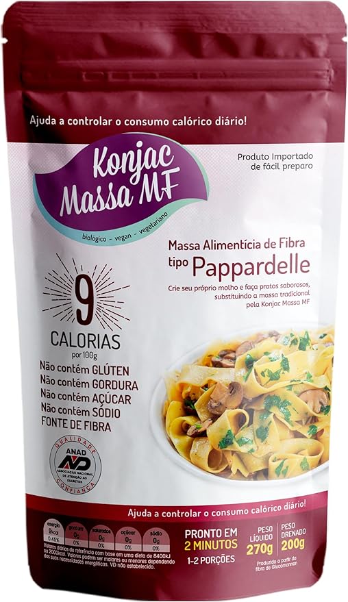 Konjac Massa MF Macarrão Sem Glúten Tipo Pappardelle Vegano Konjac 270G | Amazon.com.br