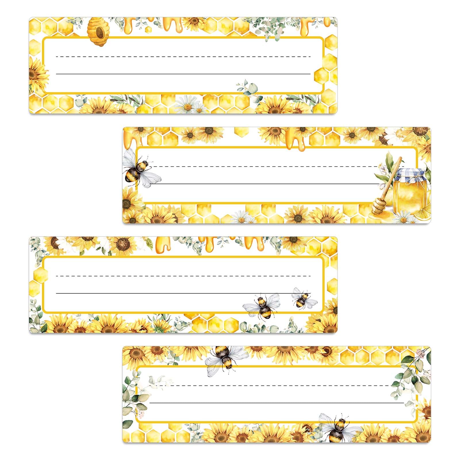 Amazon.com : Whaline 80Pcs Bee Bumble Name Tag Stickers Watercolor ...