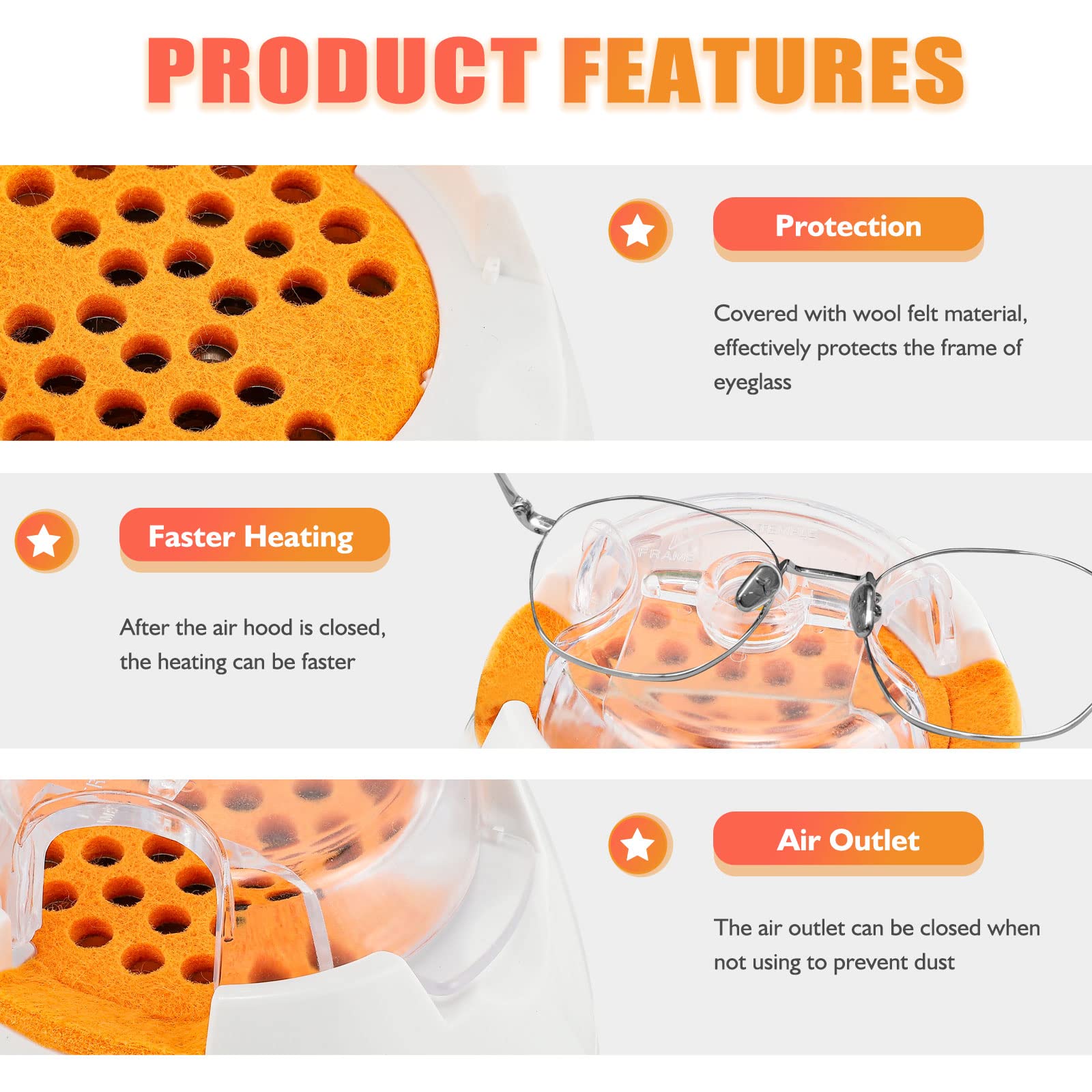 Hanchen Eyeglasses Frame Heater 6 Stage Temperature Control Eyeglasses ...