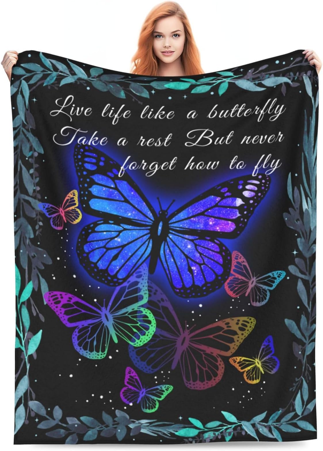 Amazon.com: NTMANON Purple Butterfly Blanket,Butterfly Blanket for ...