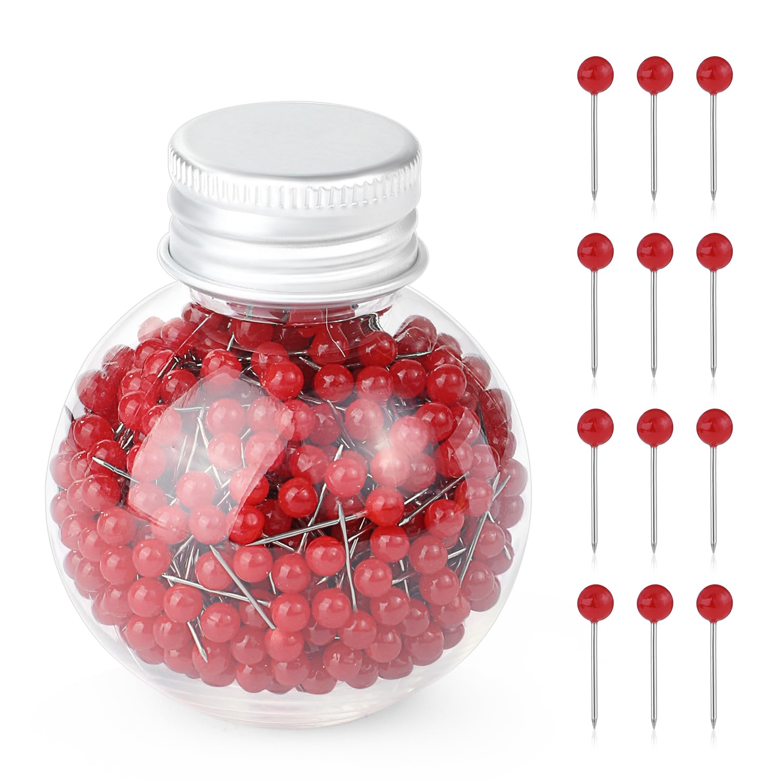 Amazon.com: Pnytty 600pcs Sewing Pins Straight Pin for Fabric, 0.63in ...