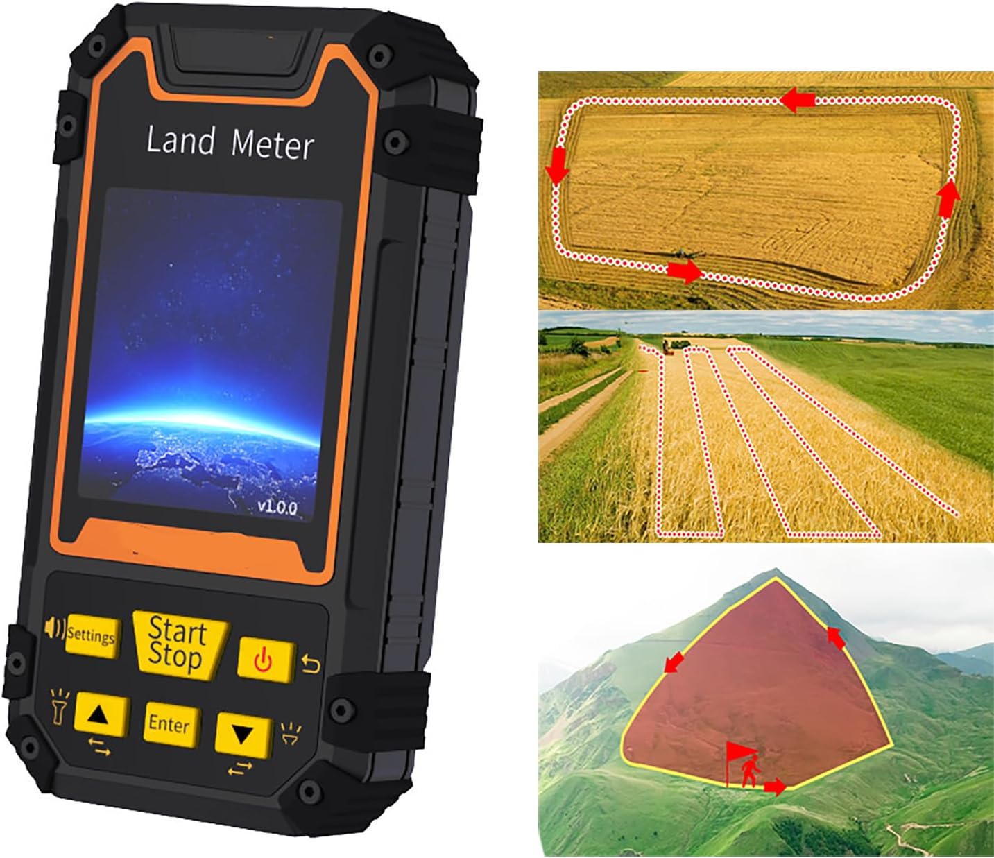 Équipement d'arpentage GPS portatif, compteur de terrain GPS agricole ...