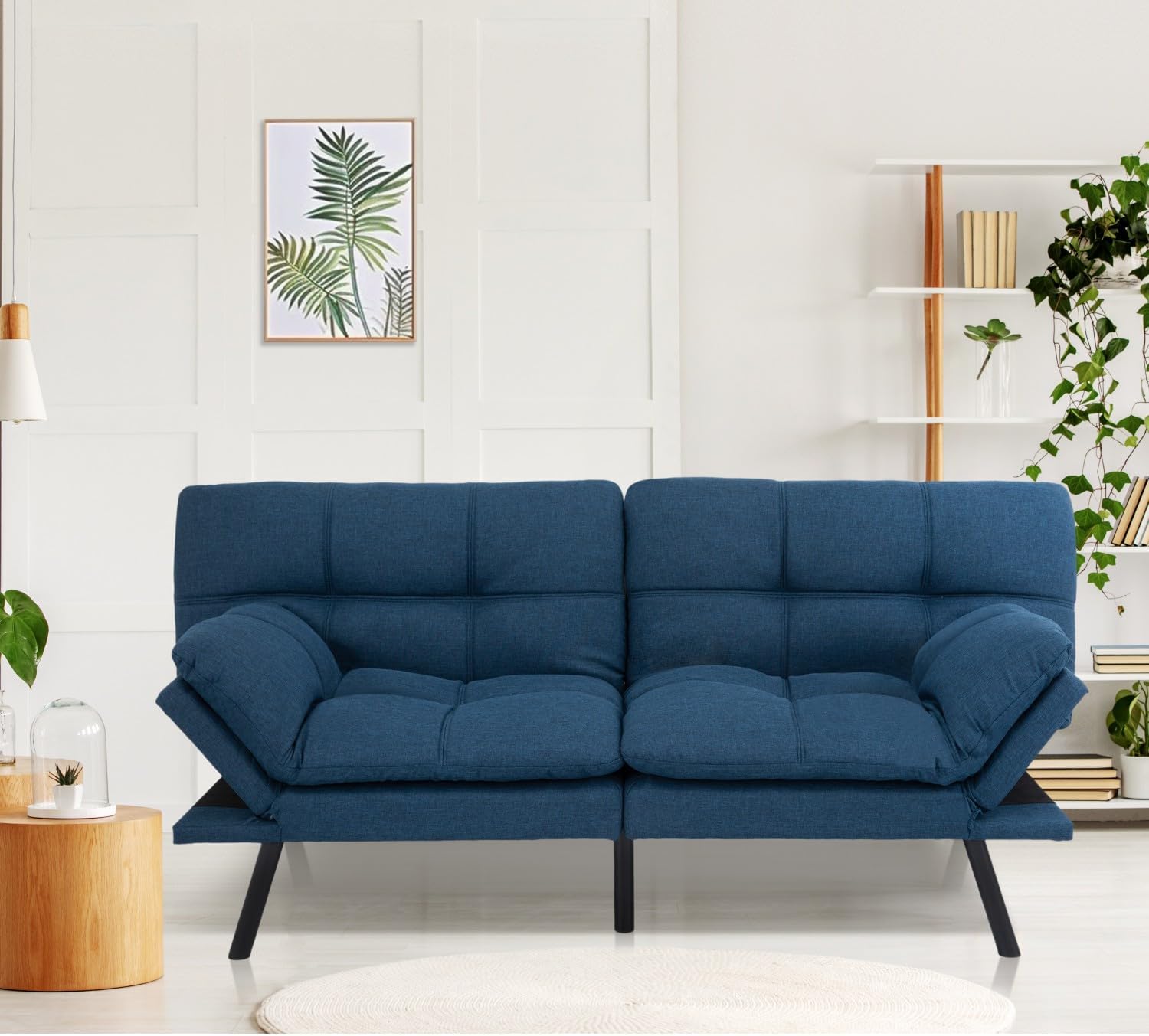 Amazon.com: MUUEGM Futon Sofa Bed Modern Folding Futon Set, Convertible ...