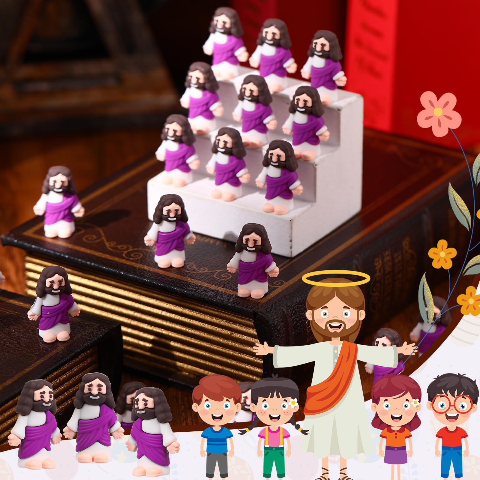 Snapklik.com : Bememo 50 Pcs Mini Jesus Figures Original Design Jesus ...