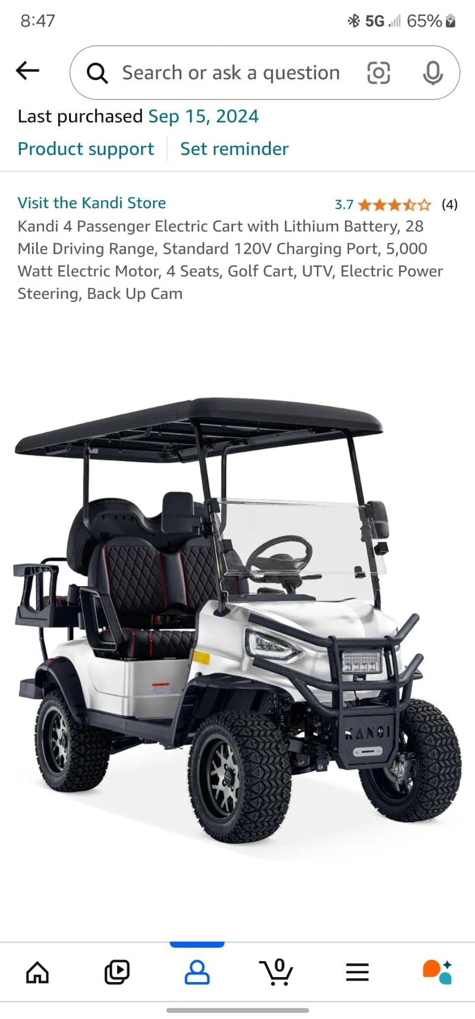 $269/mo - Finance 4 Passenger Electric Cart with Lithium Battery, 28 ...