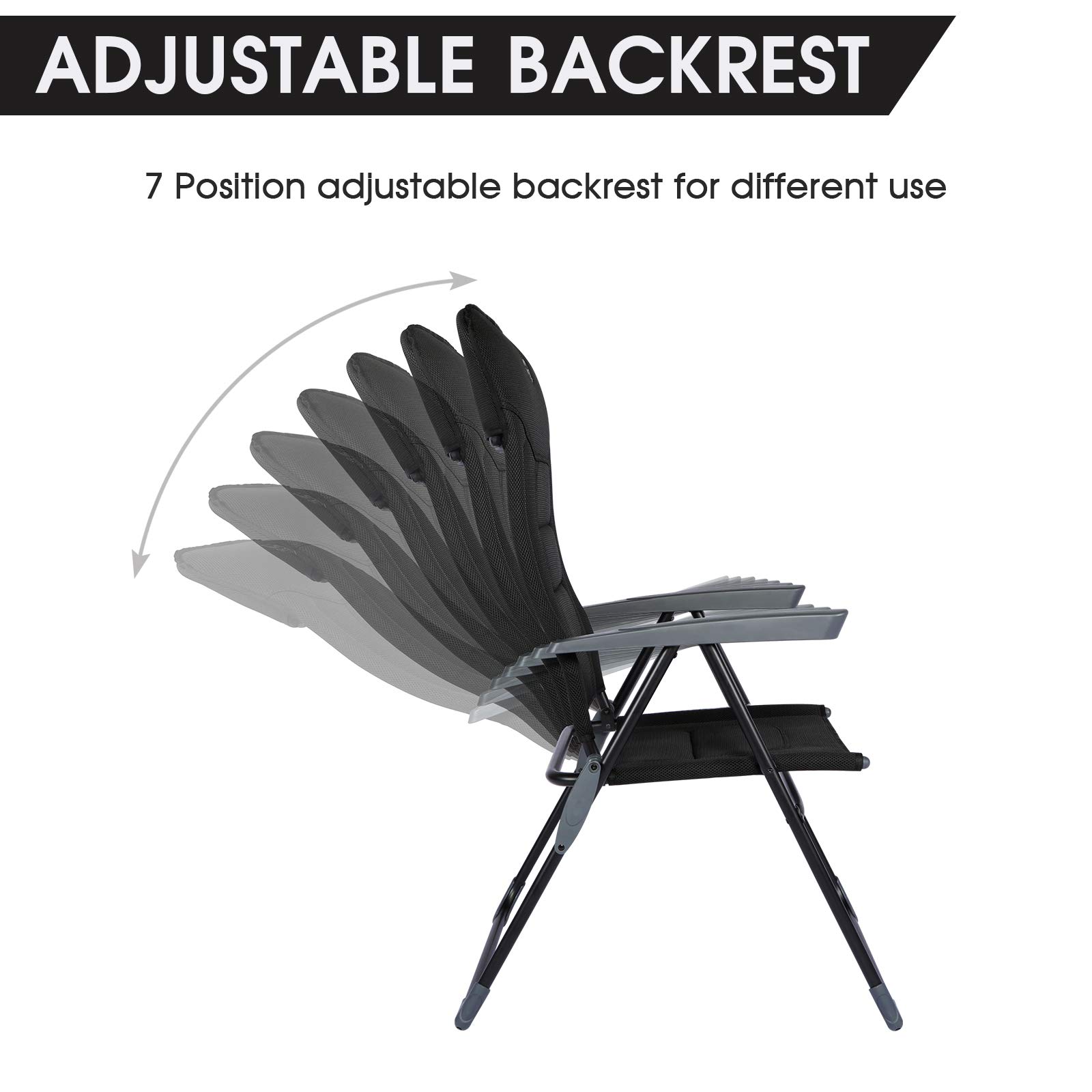 Buy Timber Ridge Folding Camping Garden Reclining Chairs Outdoor Sturdy ...