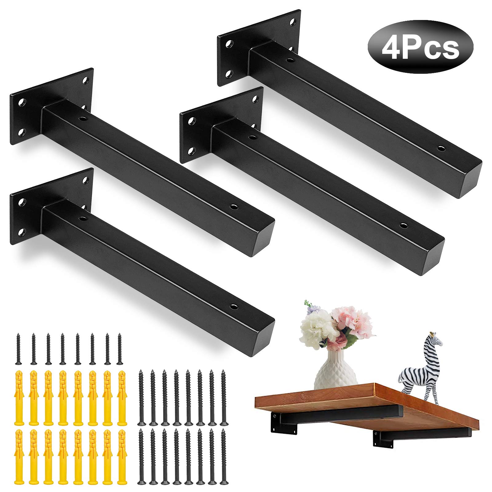 Buy FAIHTS 4 Pack Shelf Brackets,12in/30cm Heavy Duty Shelf Bracket ...