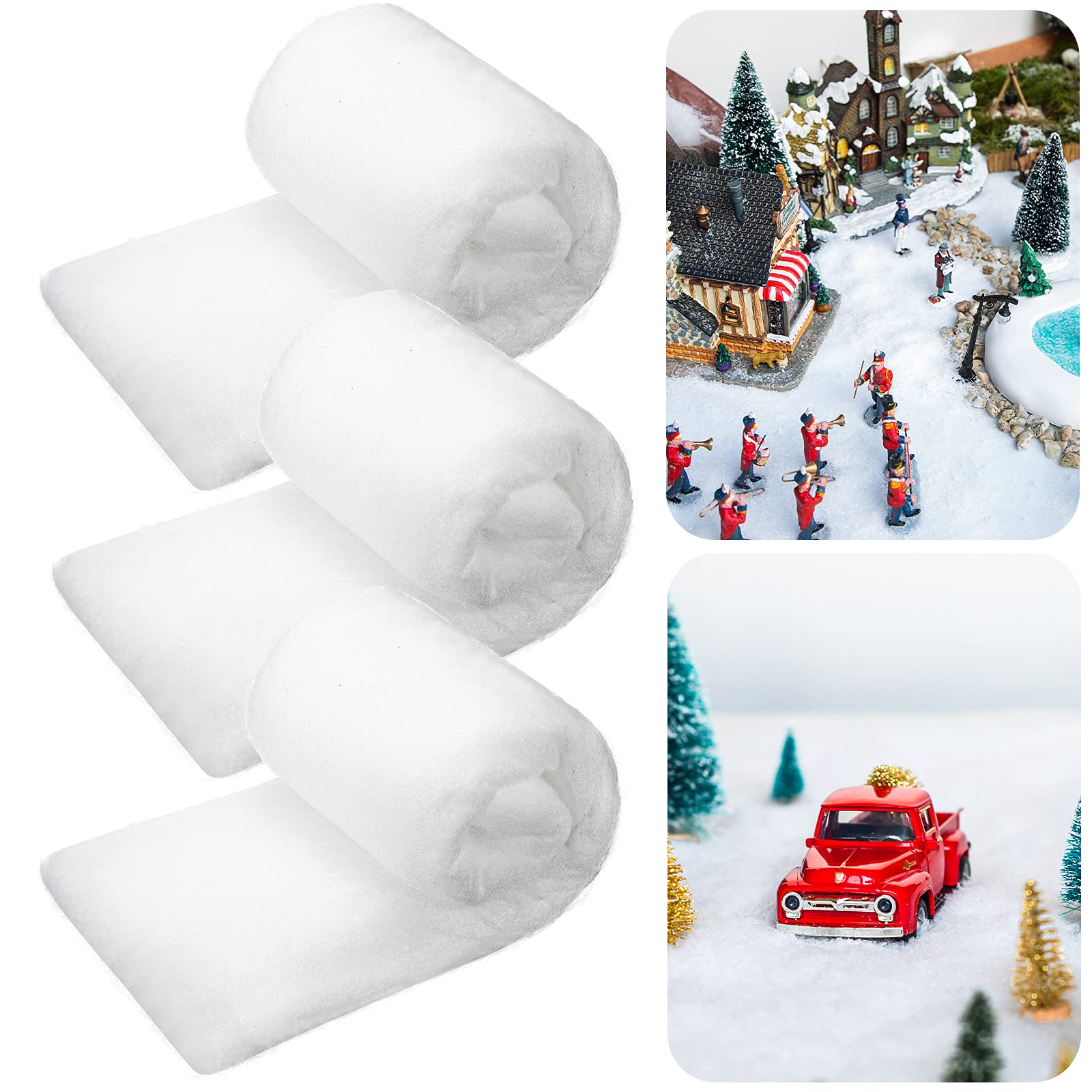 Amazon.com: BBTO Large Artificial Snow Roll Christmas Rustic Snow ...