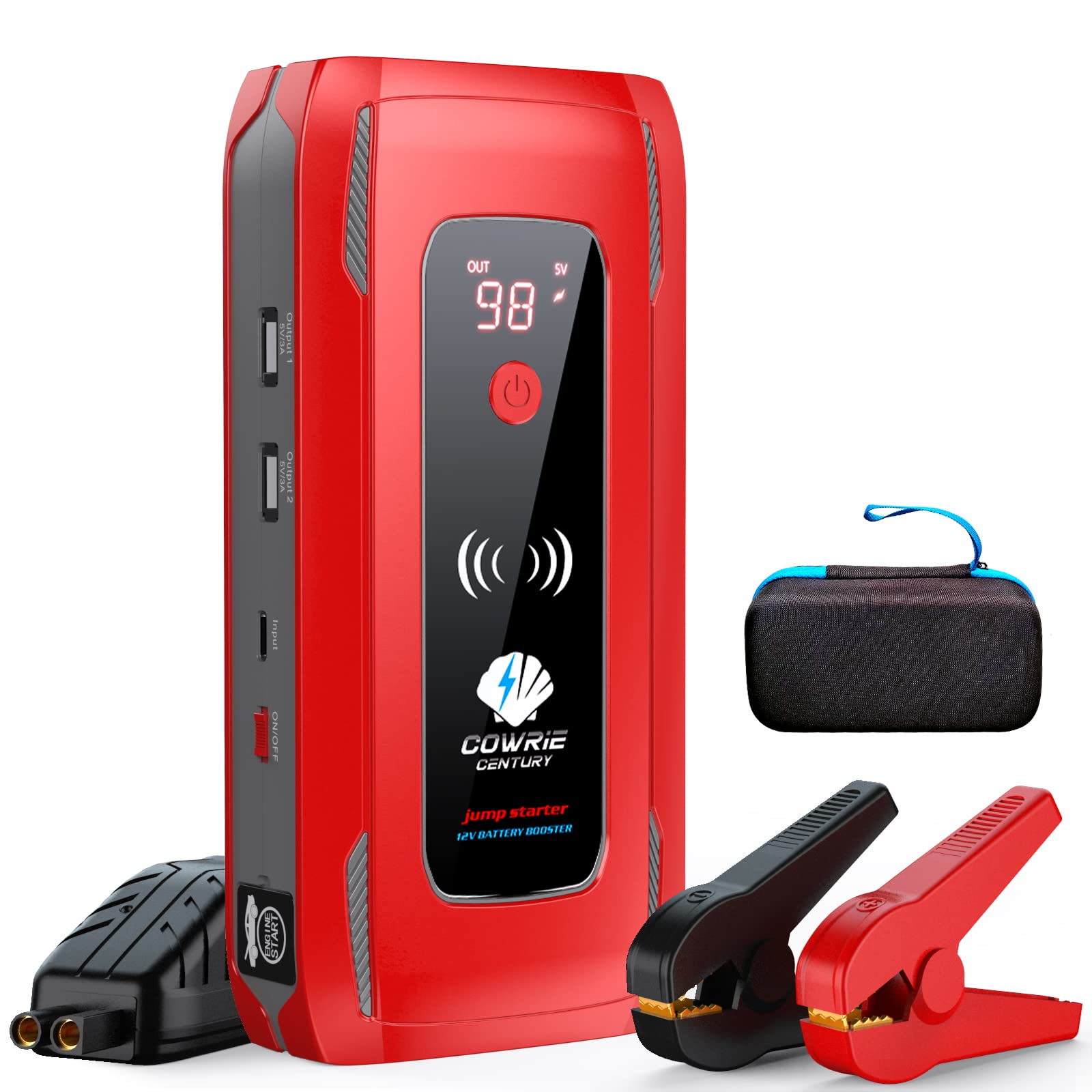 Amazon.com: COWRIE CENTURY Portable Car Jump Starter – Powerful Battery ...