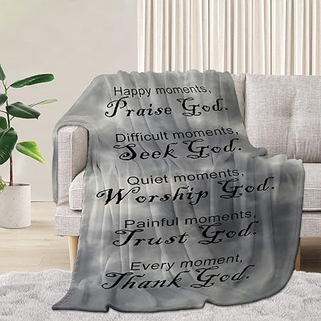 Amazon.com: QETXVI Bible Verse Blanket with Inspirational Thoughts and ...