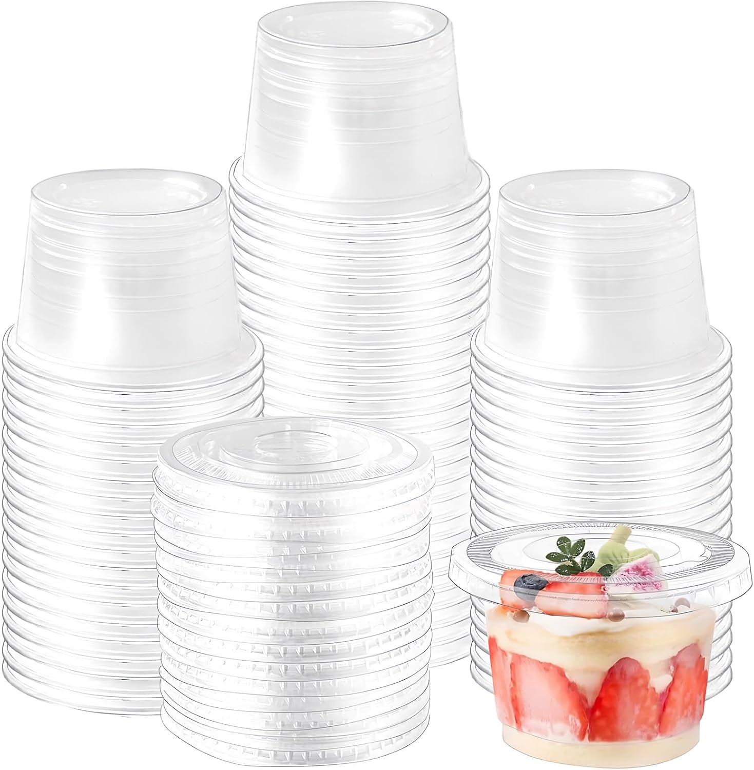 Amazon.com: Qyyiguf 100 Pack 8 OZ Disposable Plastic Cups with Flat ...