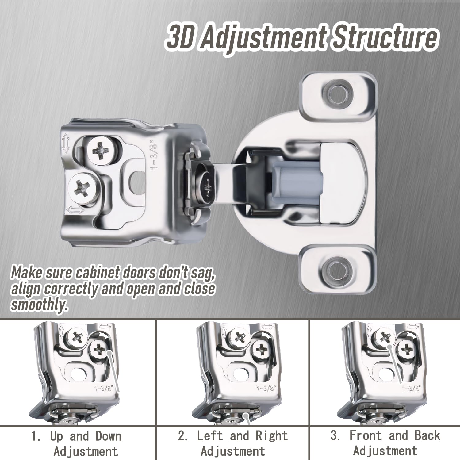 Snapklik.com : Soft Close Cabinet Hinges, HTCELLE 2 Pack 1 Pair 1-3/8 ...