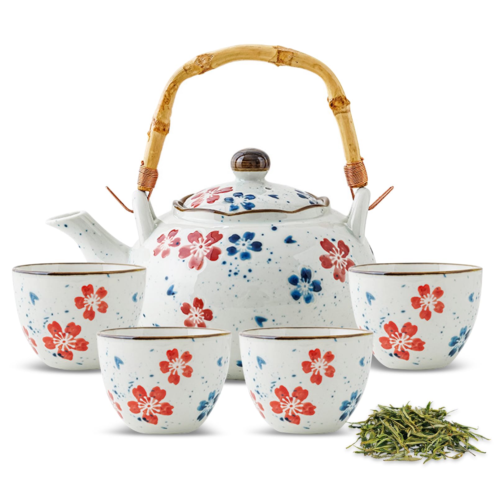 Amazon.com | Japanese Tea Set, Porcelain Tea Sets for Adult, 1 Ceramic ...