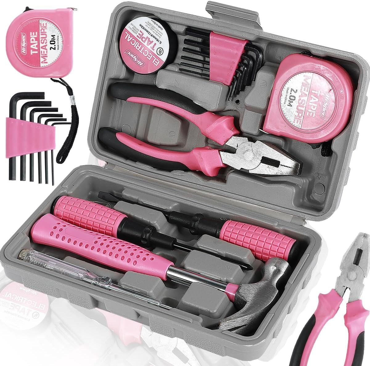 13Pcs Tool Set, Household Repair Tool Kit, Multi-Purpose Pink Home Hand ...