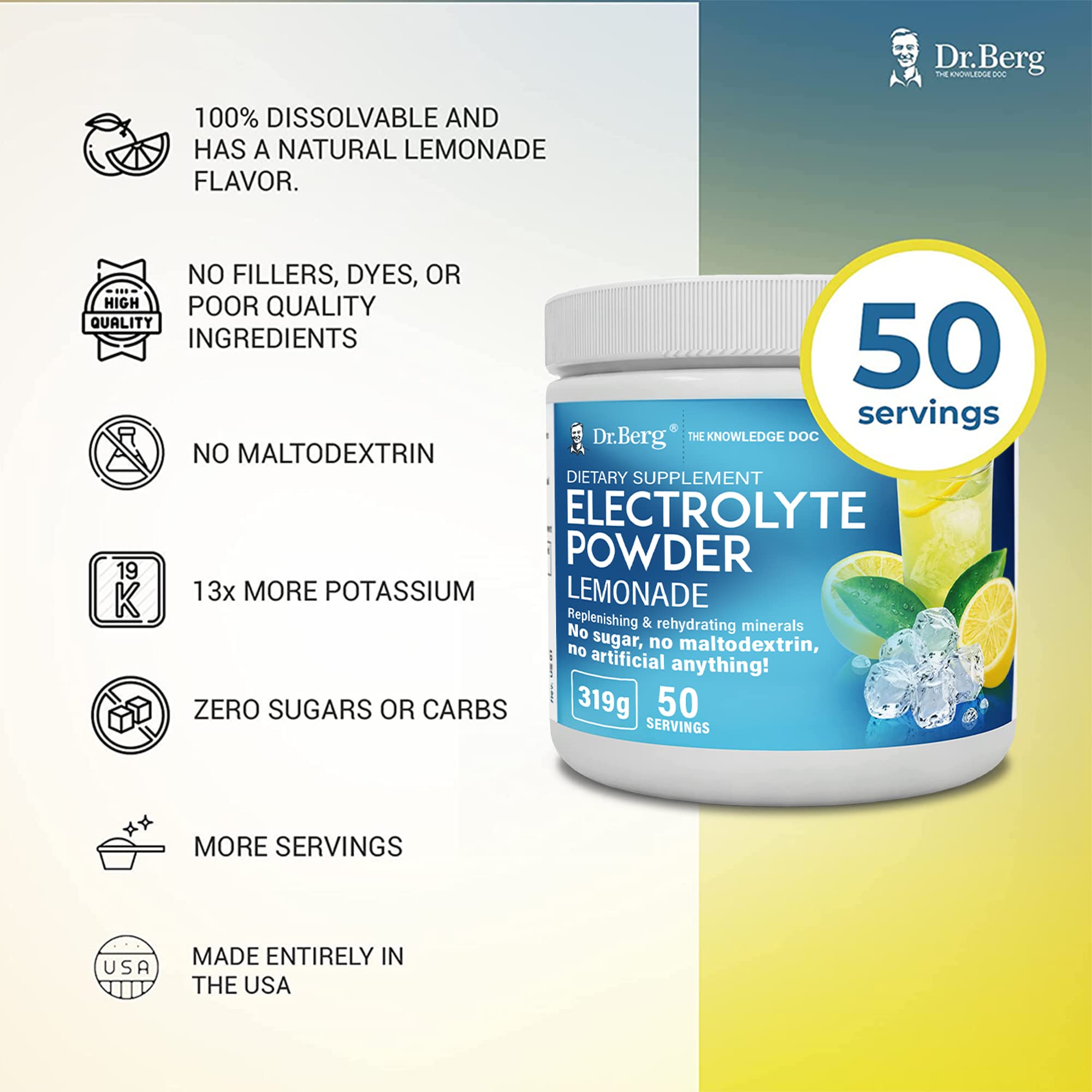 Buy Dr. Berg's Original Keto Electrolytes Powder (50 Servings) - Zero ...