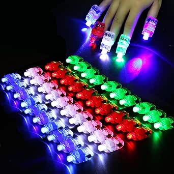 40 Pcs LED Finger Lights, 4 Colors Finger Flashlights, Battery Powered ...