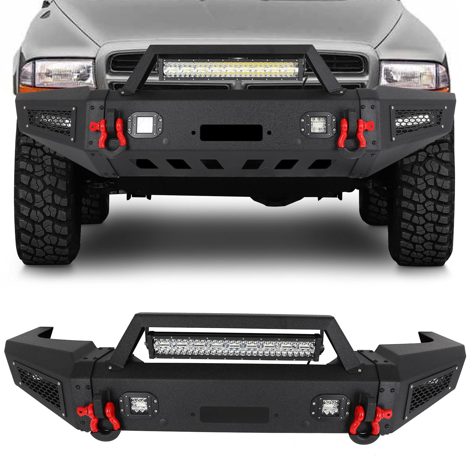 Amazon.com: FINDAUTO Heavy Duty Steel Front Bumper fit for 1997 1998 ...