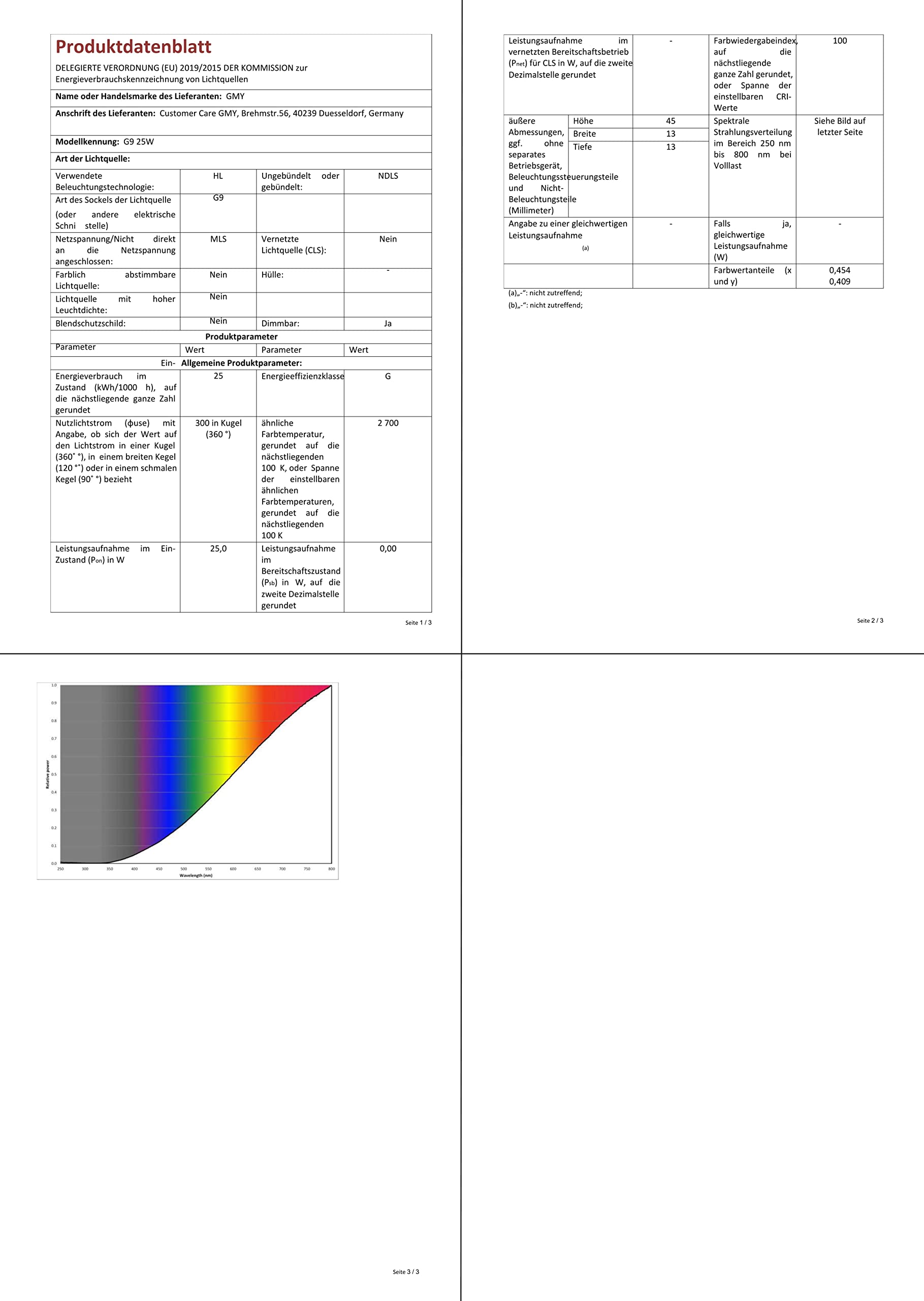 Osram Halopin, Backofen-Lampe 230/240 V, 25 W, G9 Halogen, Stiftform ...
