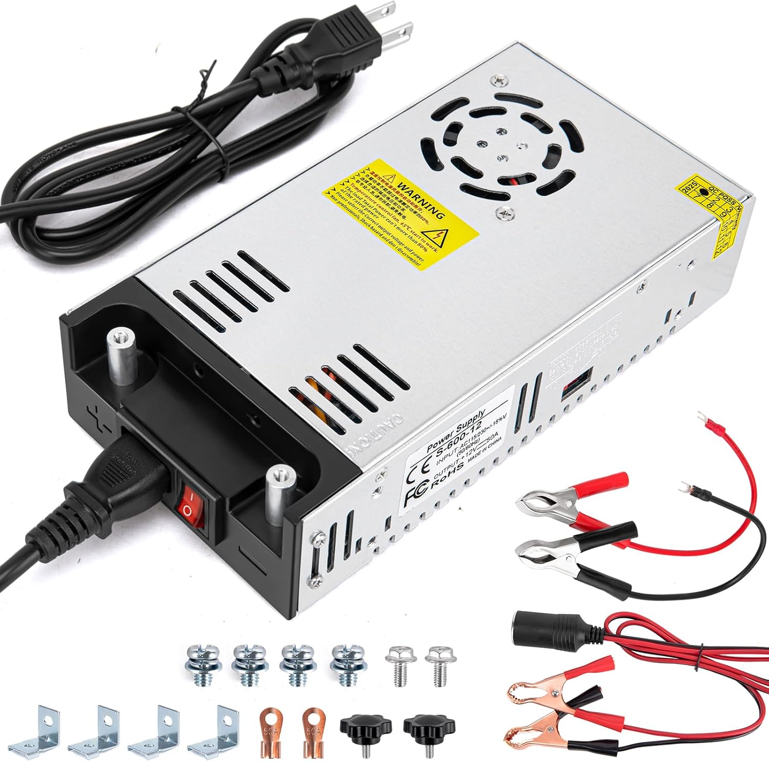 Amazon.com: AC to DC Converter 110V to 12V Power Supply AC to DC, 600W ...