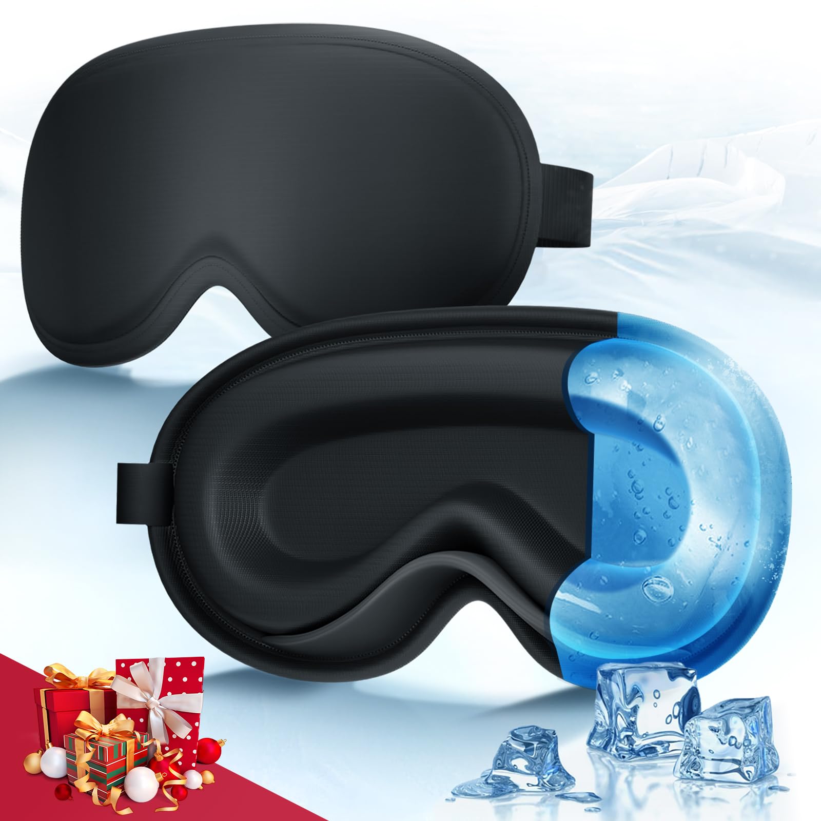 Amazon.com: 3D Cooling Gel Eye Mask - Reusable Cold Sleep Mask, Eyes ...