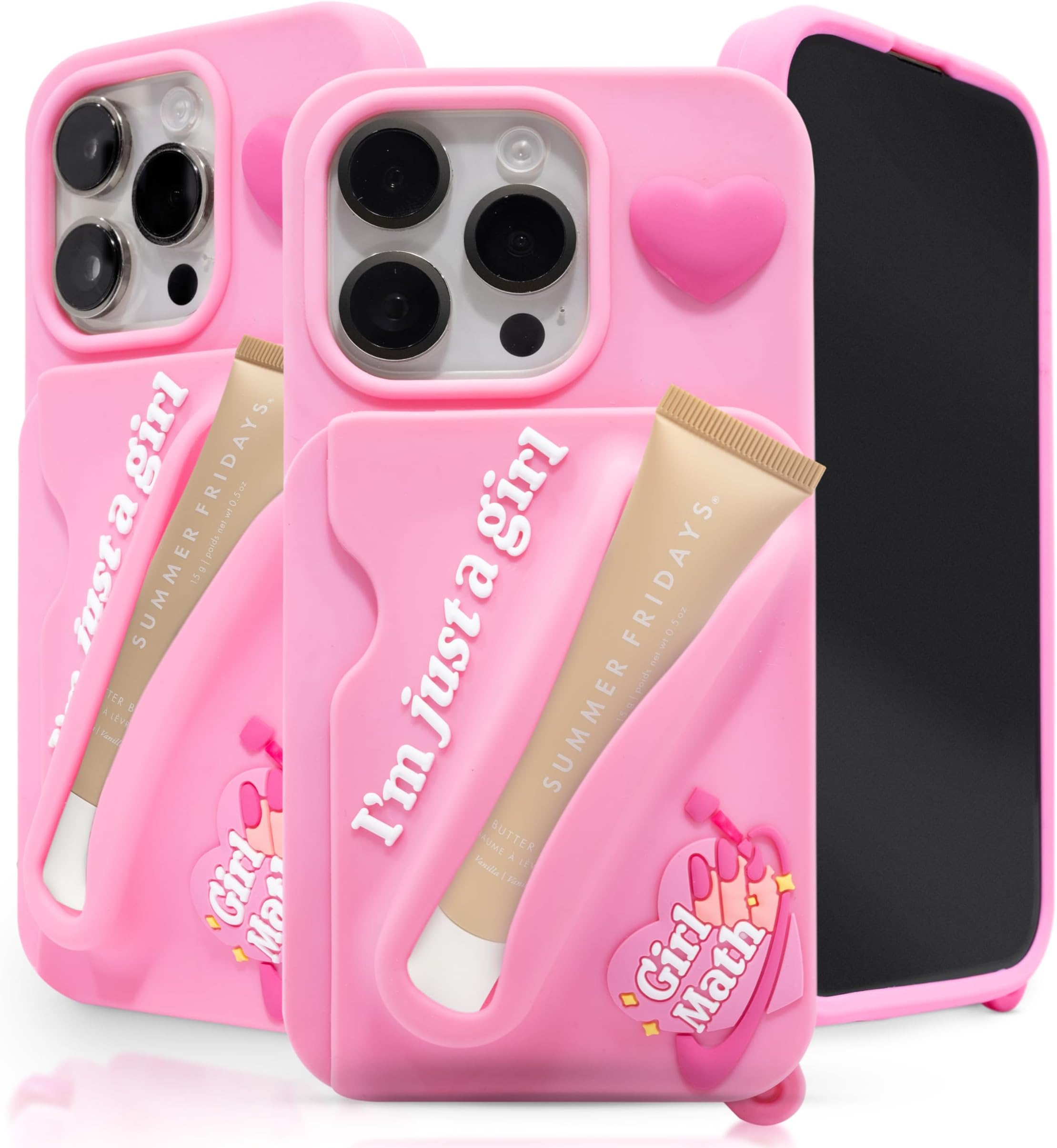Amazon.com: GIRL MATH Grip Gloss Silicone Lip Gloss Phone Case in Pink ...