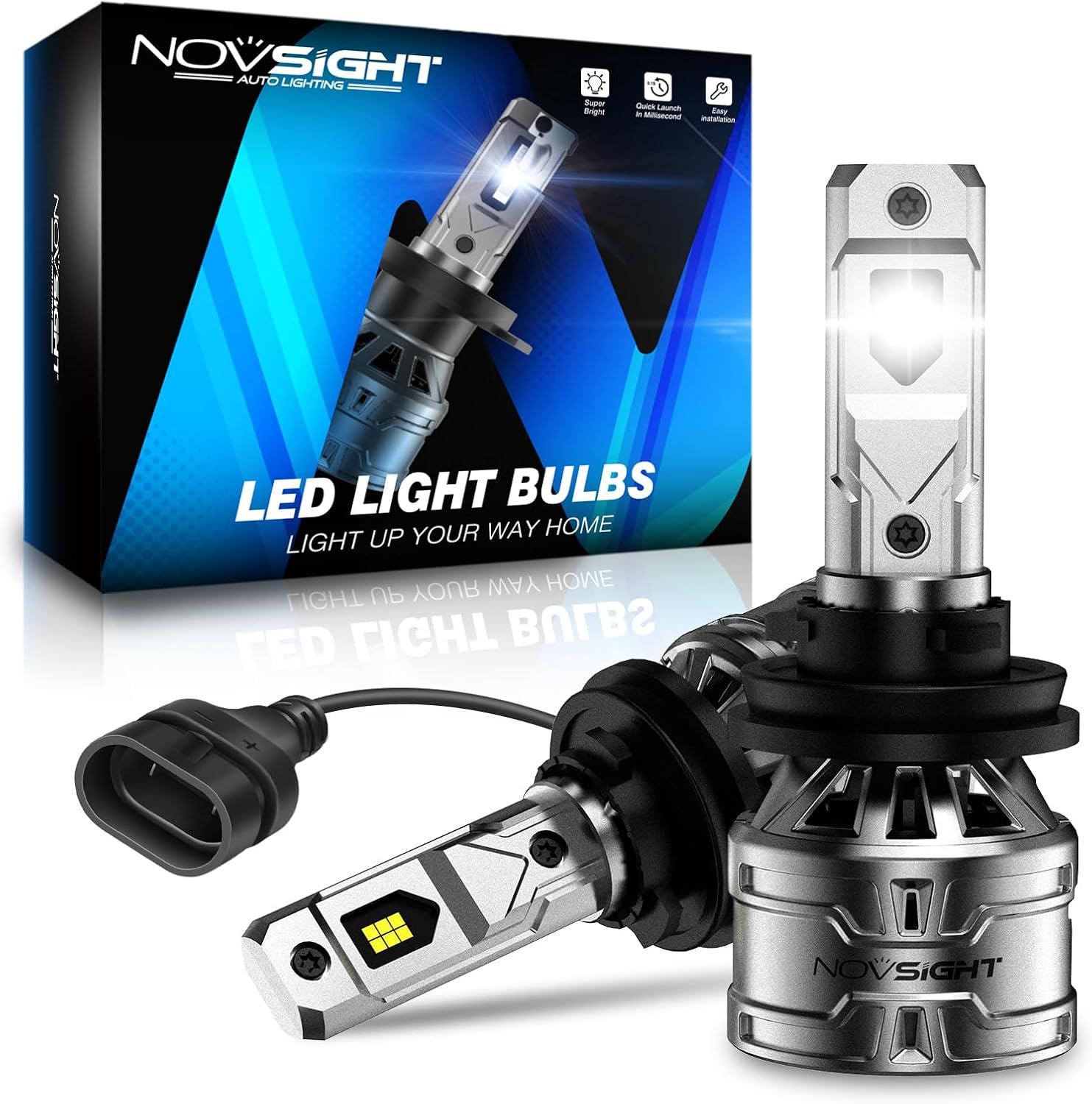NOVSIGHT Bombillas LED H11 400% brillantes, 13000 lm, bombillas LED ...