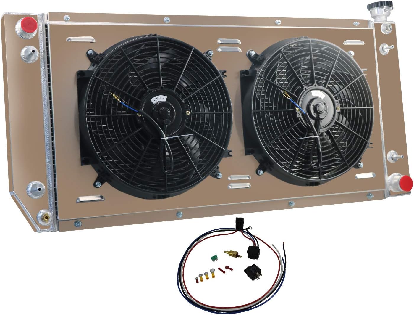 Amazon.com: ALLOYWORKS 4 Row Aluminum Radiator+Shroud Fan+Relay For 1989-1999 Chevy C/K Series ...