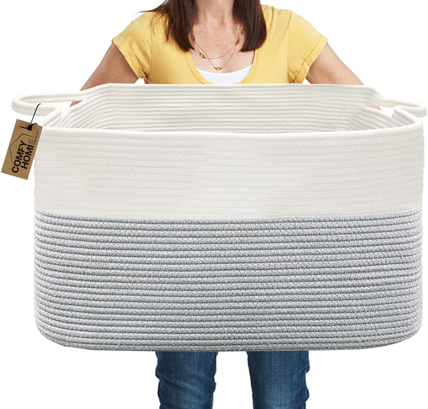 Amazon.com: COMFY HOMI Large Rectangle Laundry Basket for storage ...