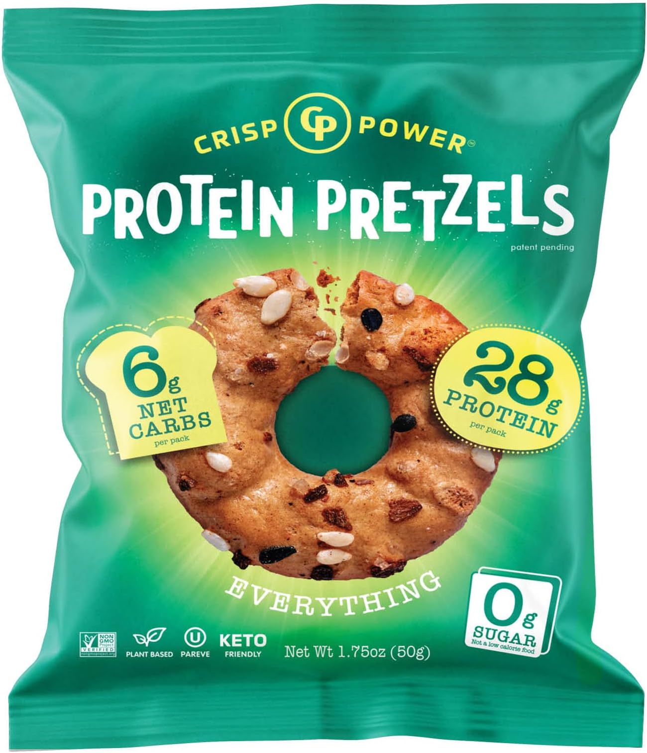 Amazon.com : Crisp Power High Protein Pretzel Crisps - (6 Pack x 1.75 ...