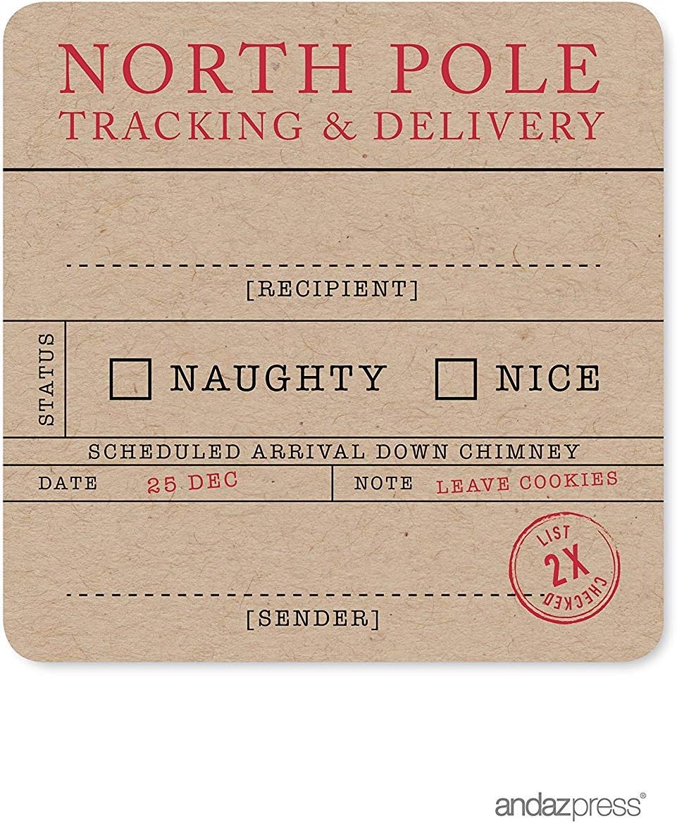 Amazon.com: Andaz Press Christmas Collection, Square Gift Label ...