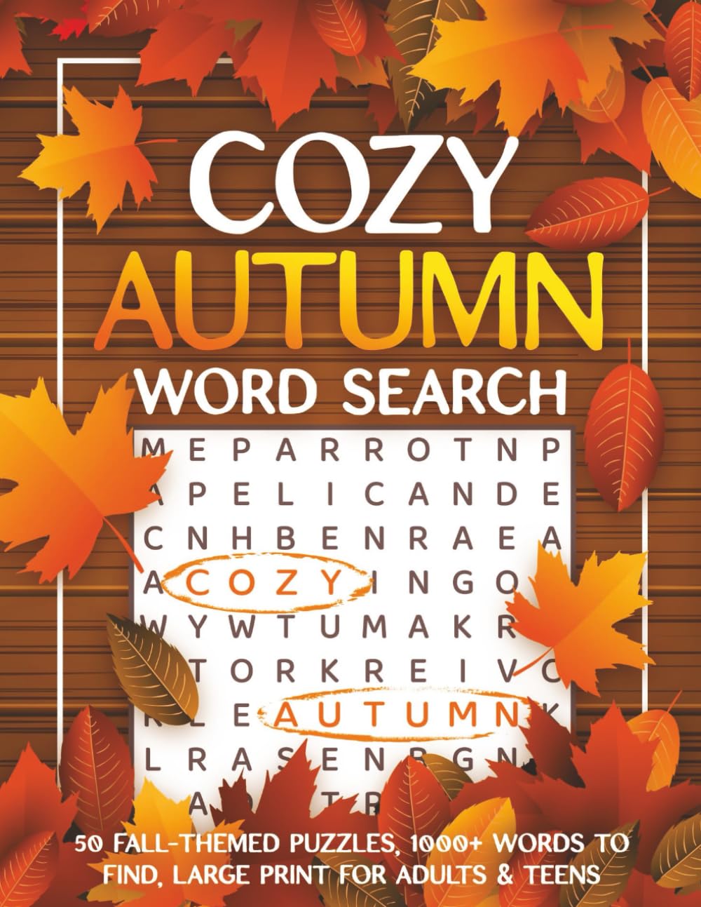 Amazon.com: Cozy Autumn Word Search: 50 Fall-Themed Puzzles, 1000 ...
