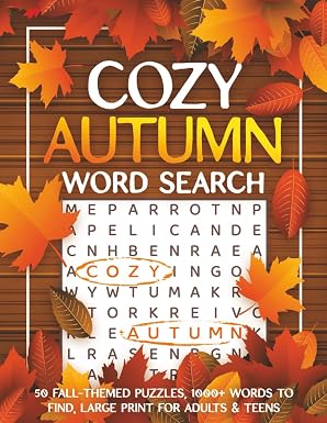 Amazon.com: Cozy Autumn Word Search: 50 Fall-Themed Puzzles, 1000 ...