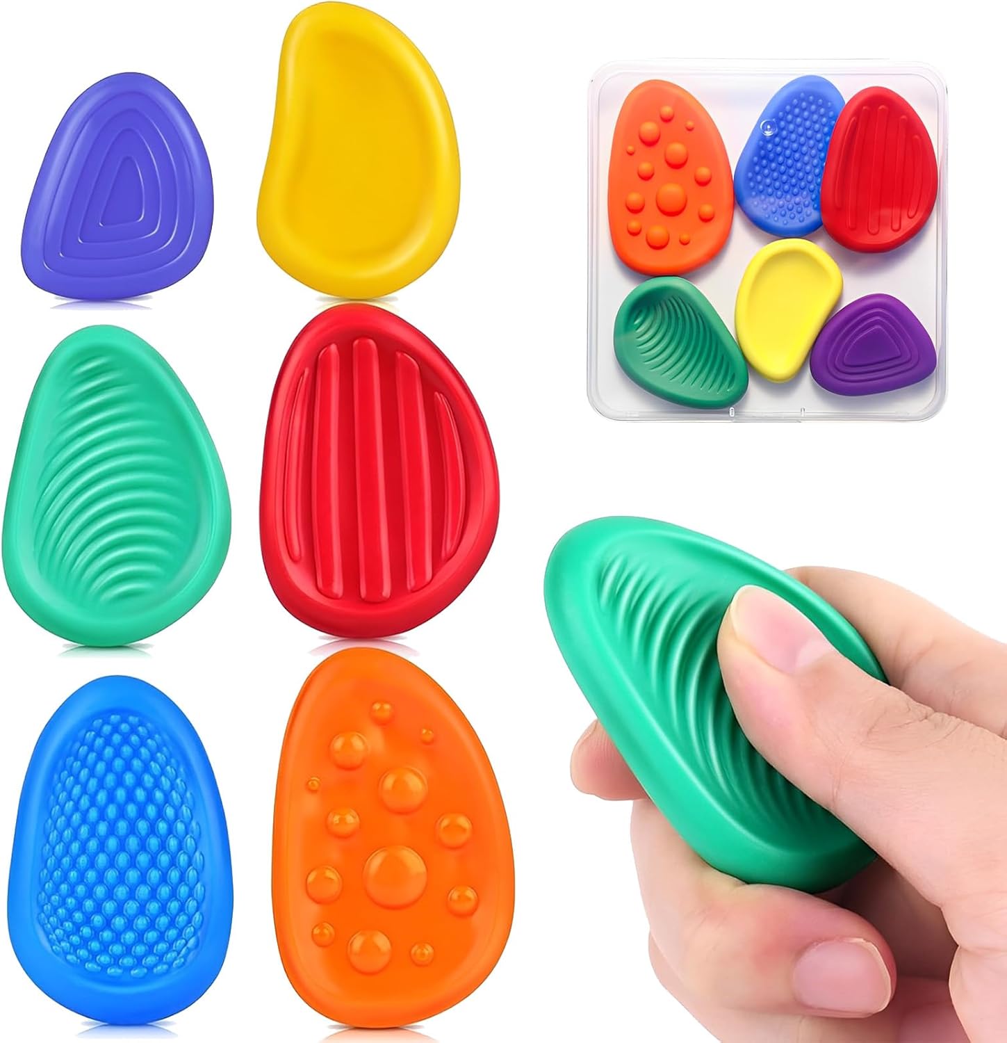 6Pcs Fidget Toys, Sensory Toys for Autism, Worry Stones Anxiety Relief ...