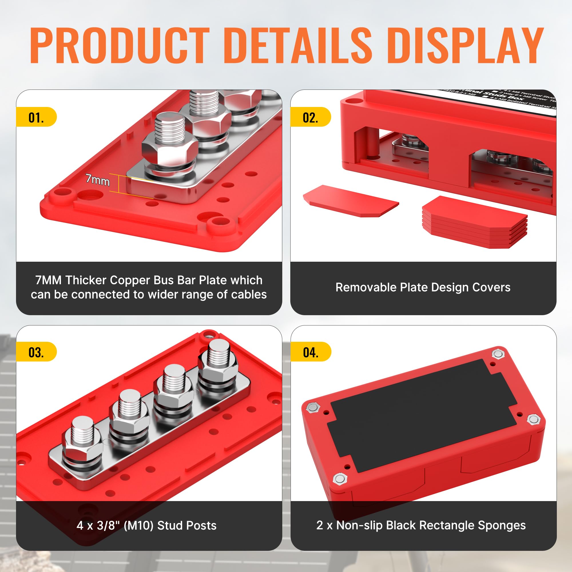 Taramps 4 Channel Heavy Duty 400A Bus Bar Power Distribution Block With ...