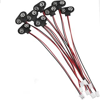 Amazon.com: 9V Battery Clip Connector Short Cable Connector Cable Lead ...