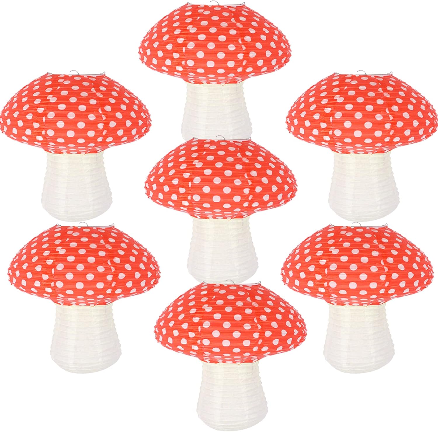 Mushroom Decorations, Hanging Red Mushroom Shaped Paper Lanterns for ...
