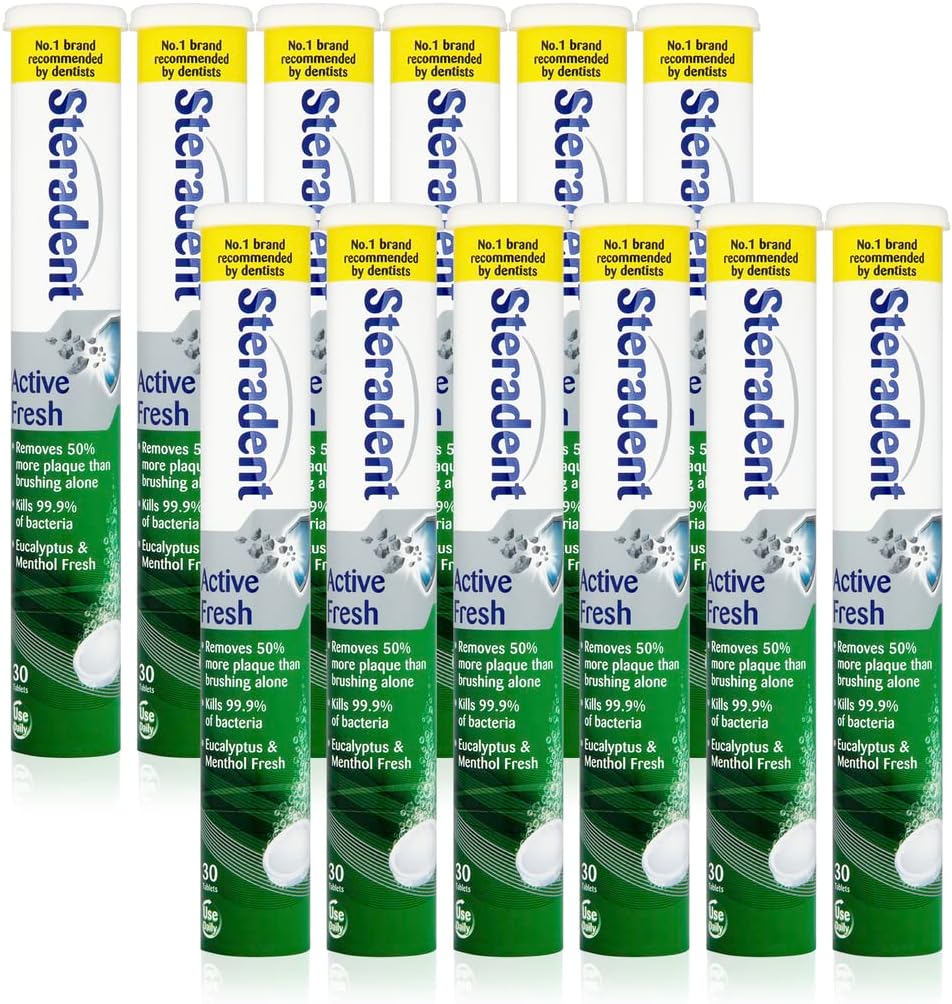 Steradent Active Fresh Denture Cleaning Tablets, Plaque Remover ...