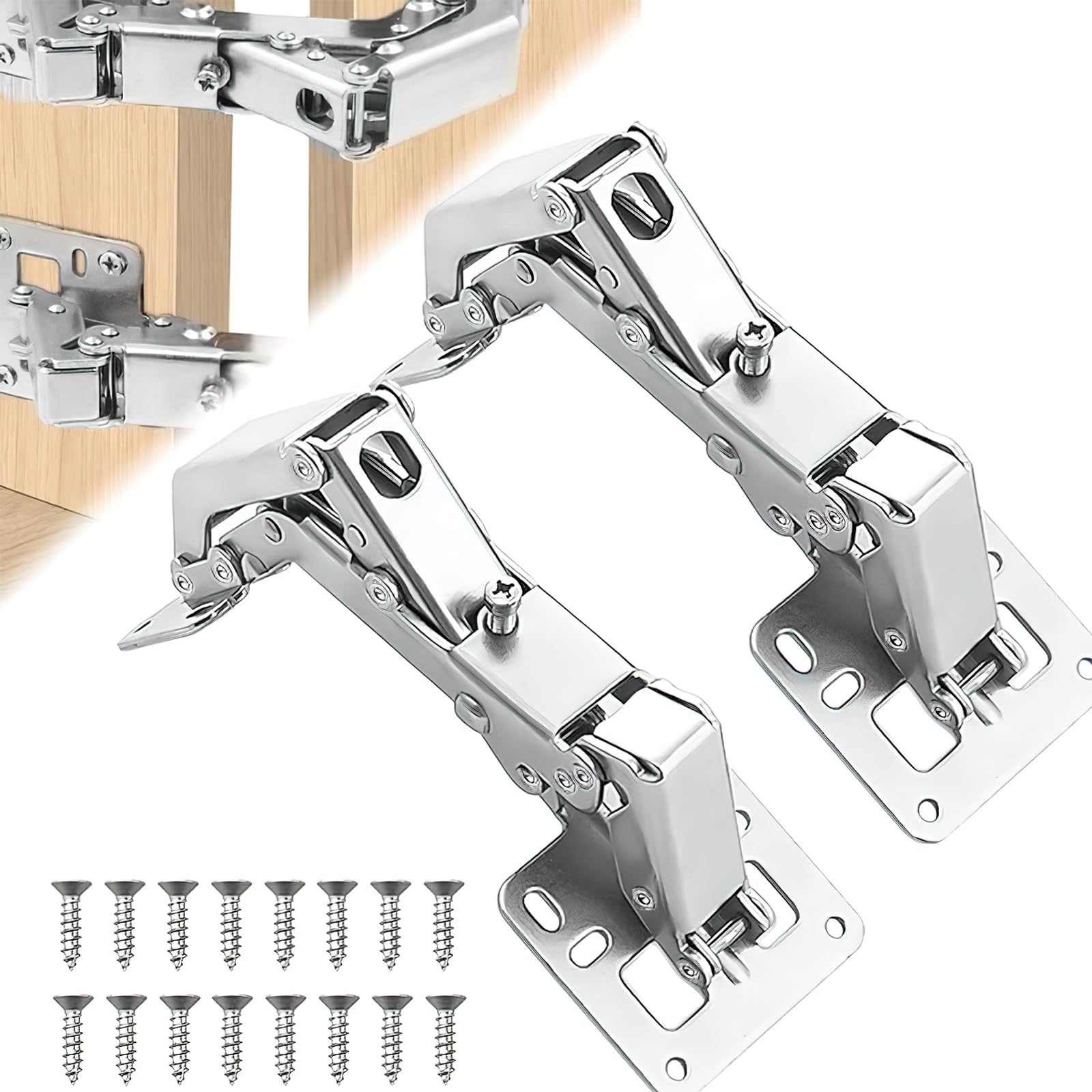 Ulsam 2pcs Soft Close Cabinet Hinges, 170 Degree Concealed Cupboard ...