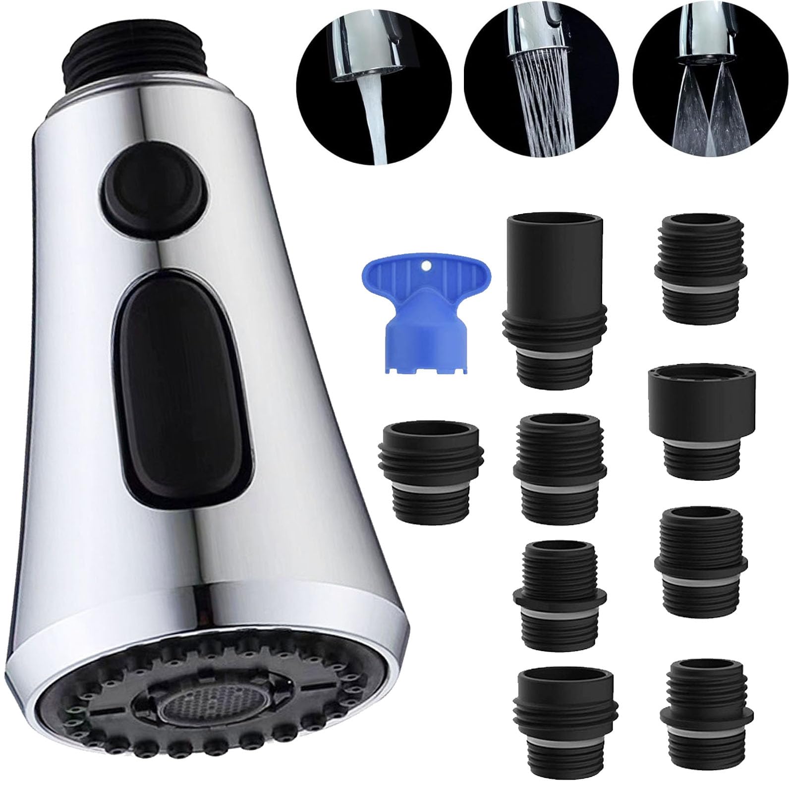 AEIMIAIDE Kitchen Faucet Head Replacement, 3 Function Sink Faucet ...