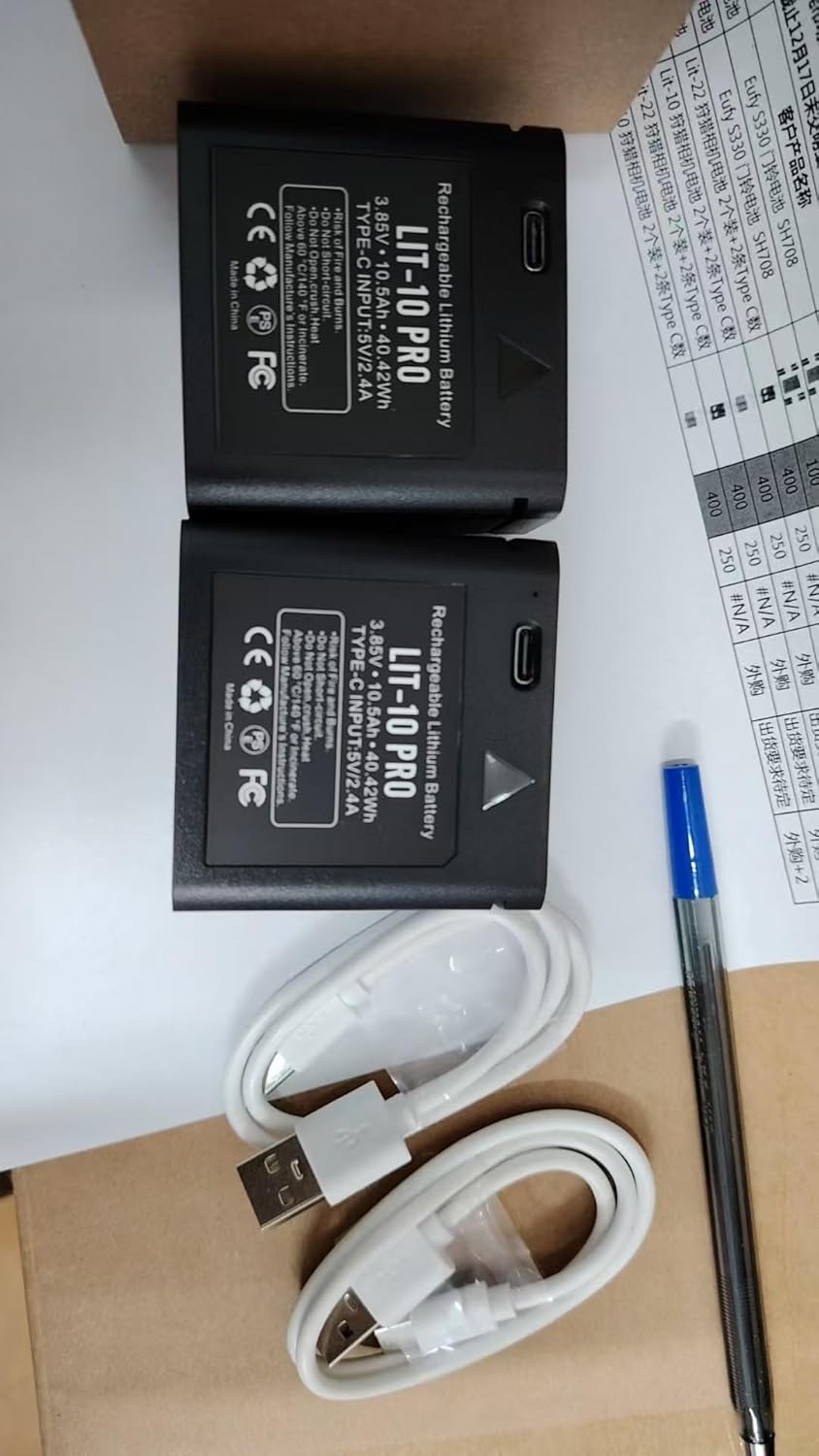 Amazon.com: 2 Pack Lit-10 Rechargeable 10500mAh Lithium Battery for ...