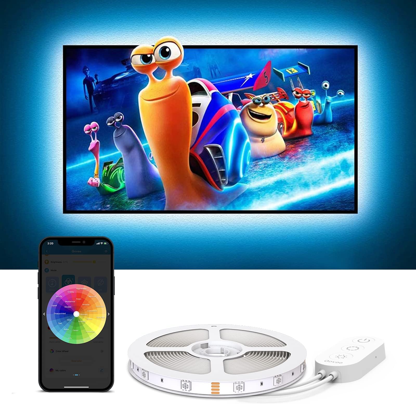 Luminoodle USB LED TV Hintergrundbeleuchtung (4 Meter), echt hellweiße ...