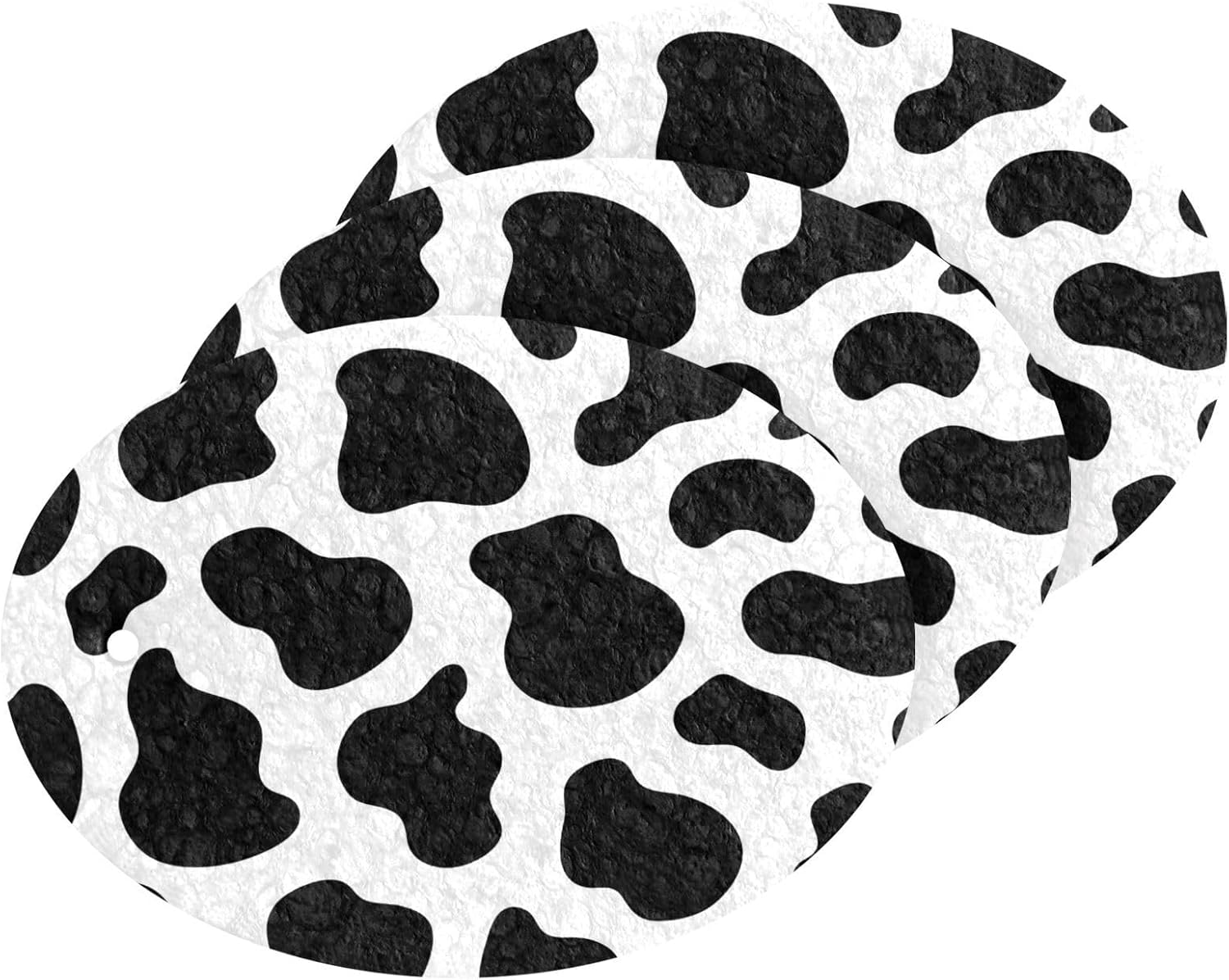 Amazon.com: 3 Count Compressed Dish Scrubber Sponge, Black White Cow ...