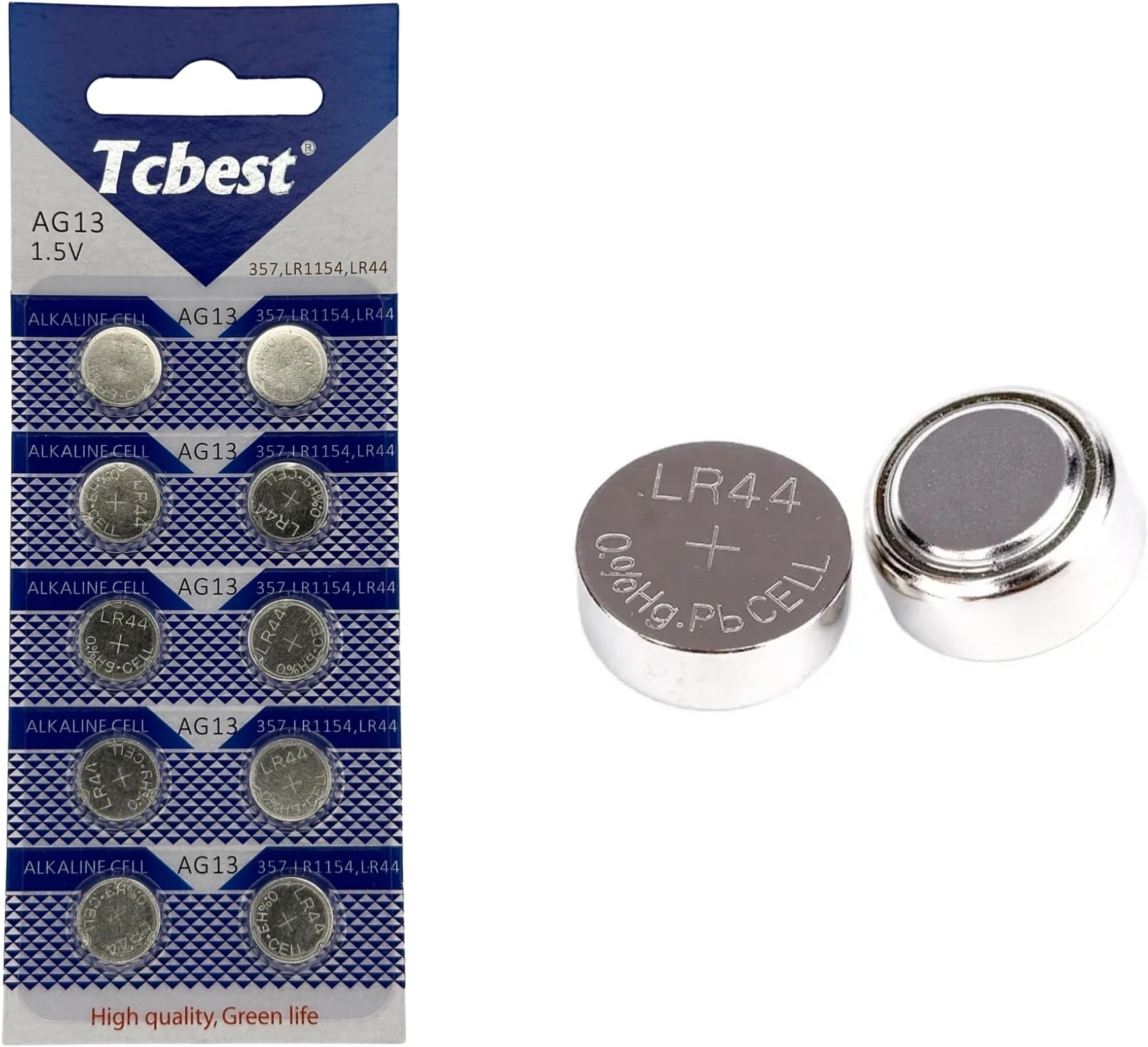 10 x Dunamis LR44 Batteries AG13 357 303 SR44 L1154F A76 Premium ...