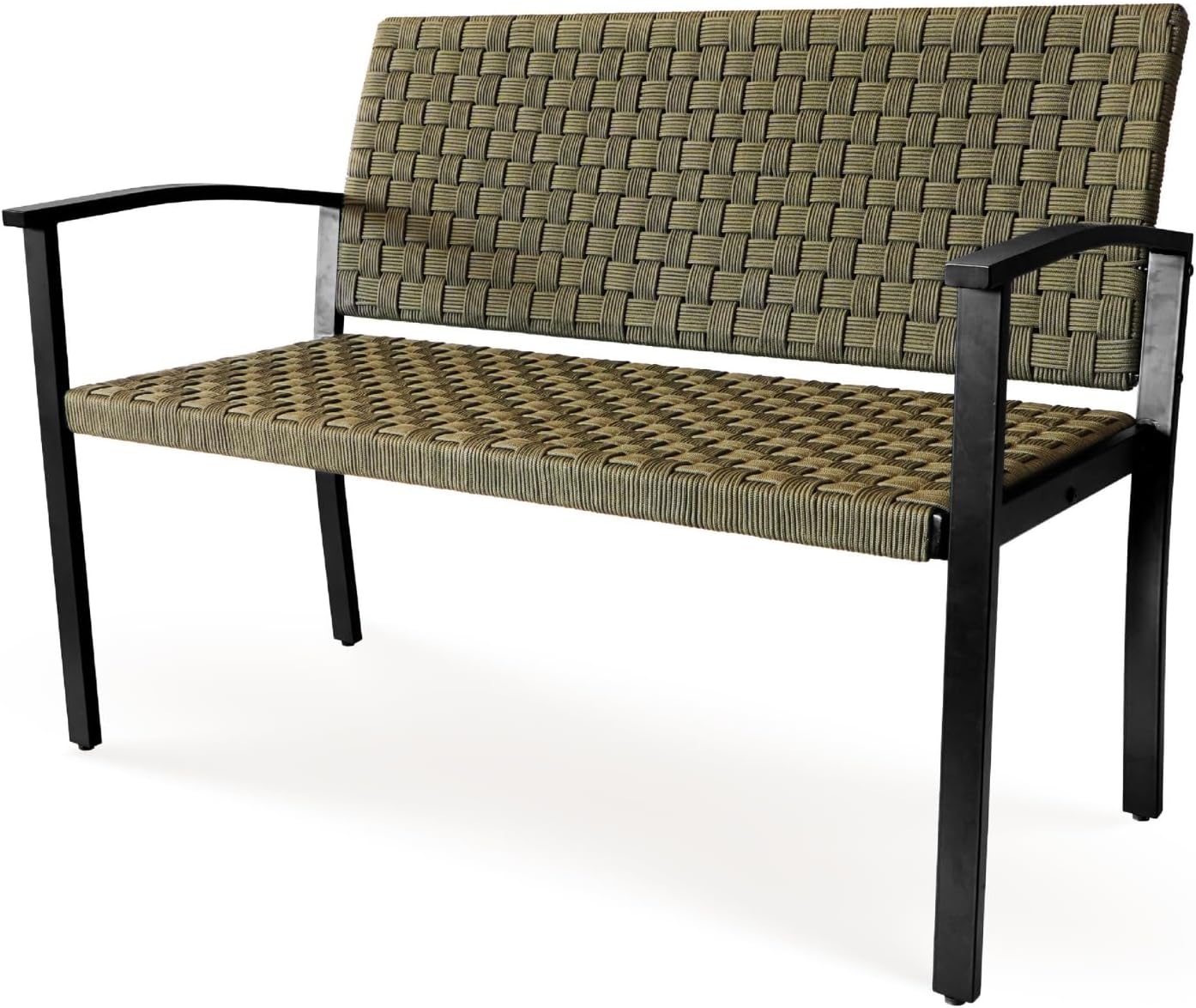 Amazon.com: AV CONNECT Outdoor Bench with High Back and Arms, Rustic ...